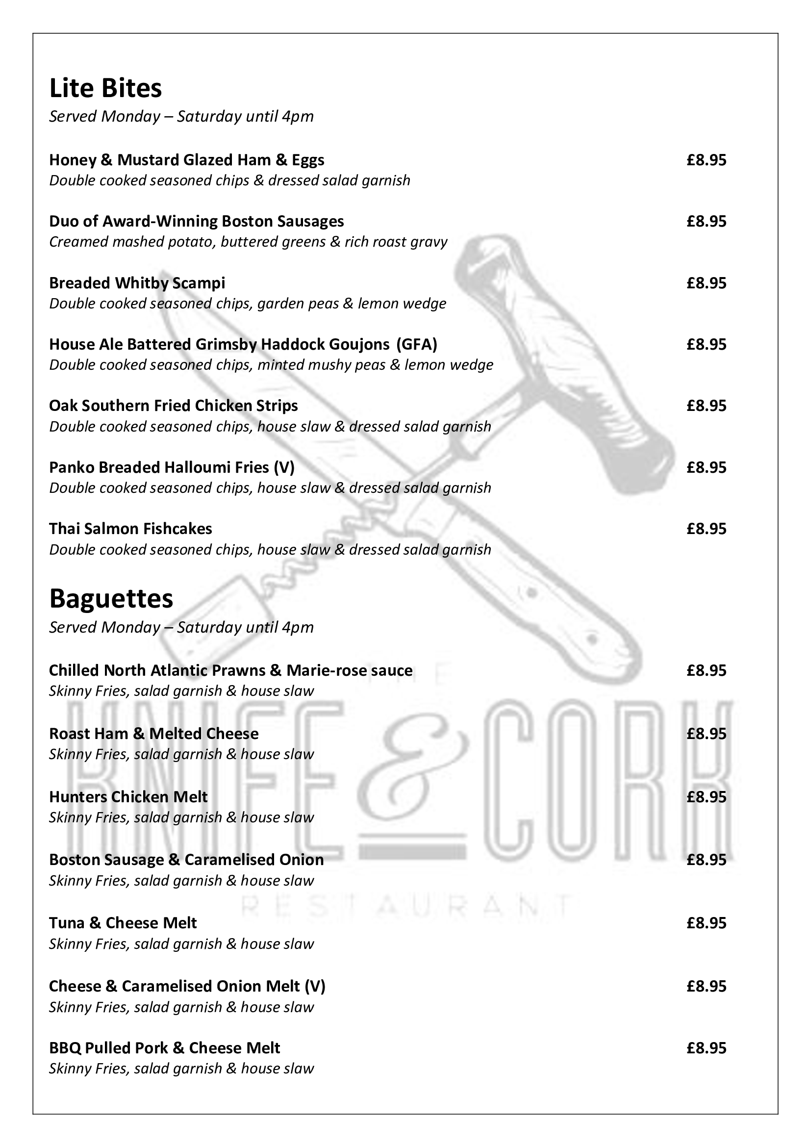 The Royal Oak Knife And Cork Restaurant Lincs Pubs