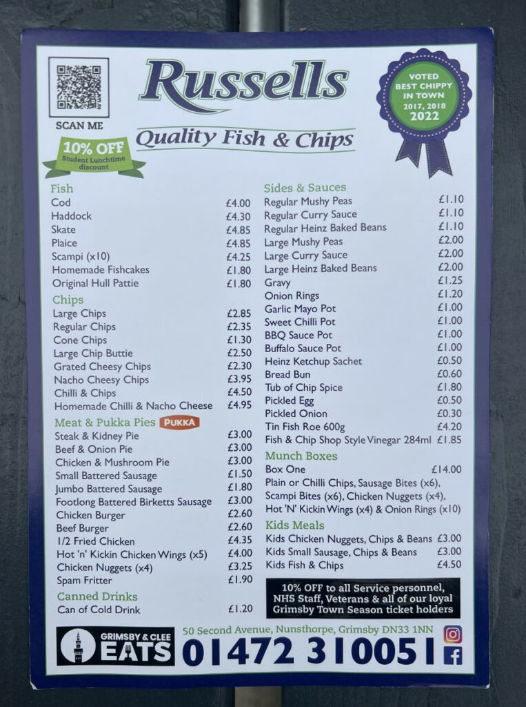 Russell's Traditional Fish & Chip Shop - Lincs Pubs