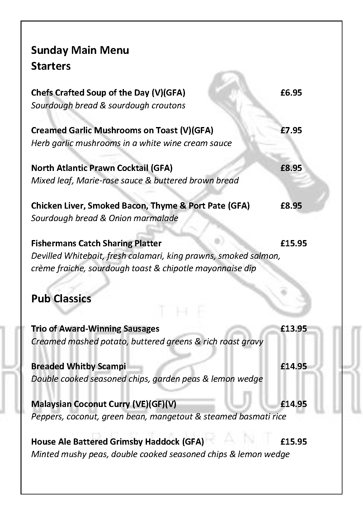 The Royal Oak, Knife & Cork Restaurant - Lincs Pubs